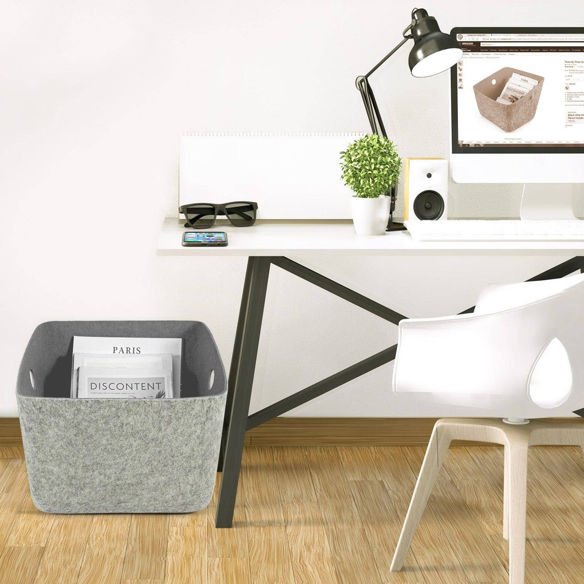 1 Pc Felt Open Storage Bin Basket – Welaxy